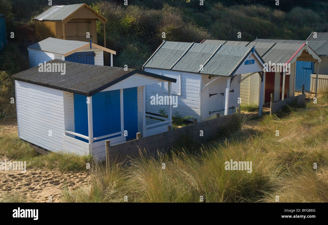 Old Hunstanton Beach huts Norfolk England Stock Photo - Alamy
