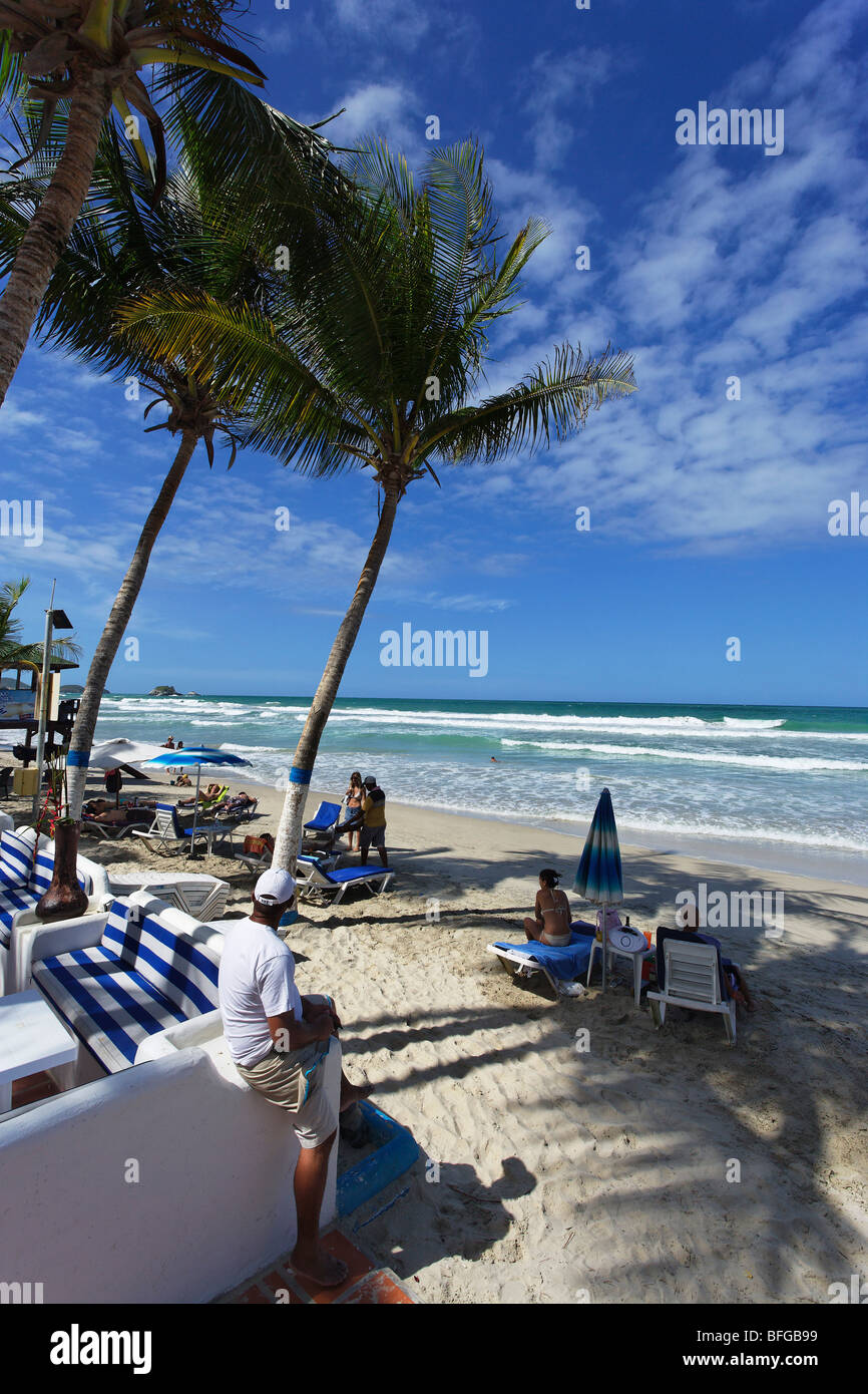 Beach Bar, Playa El Aqua, Isla Margarita, Nueva Esparta, Venezuela ...