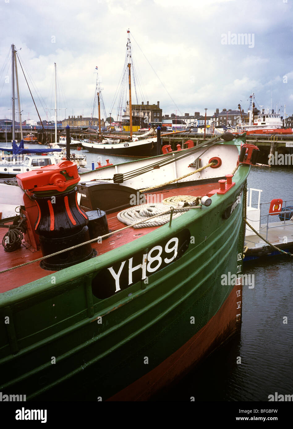 UK, England, Suffolk, Lowestoft Marina, Lydia Eva moored at quayside ...