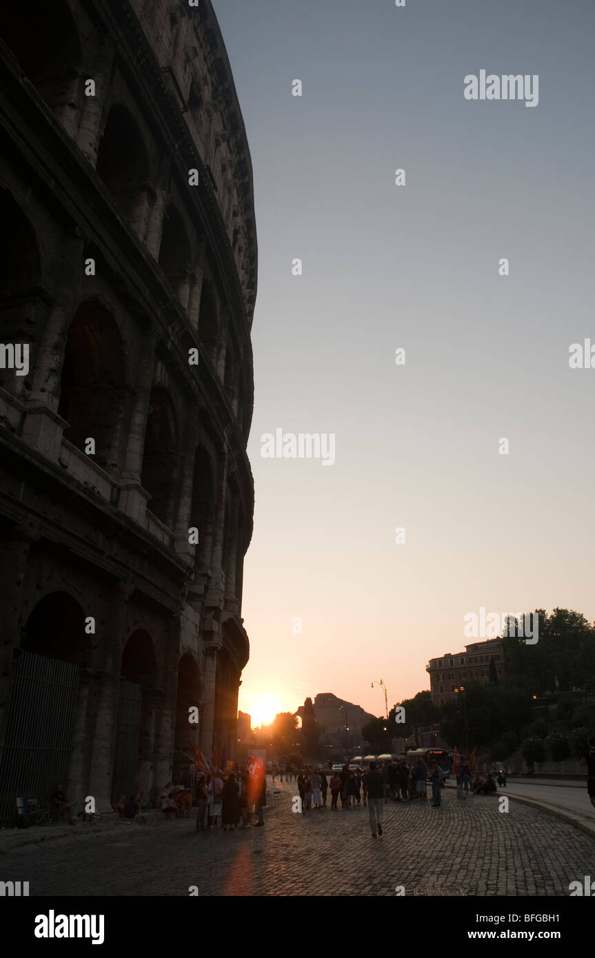 Exterior view of the Colosseum at sunset Stock Photo - Alamy