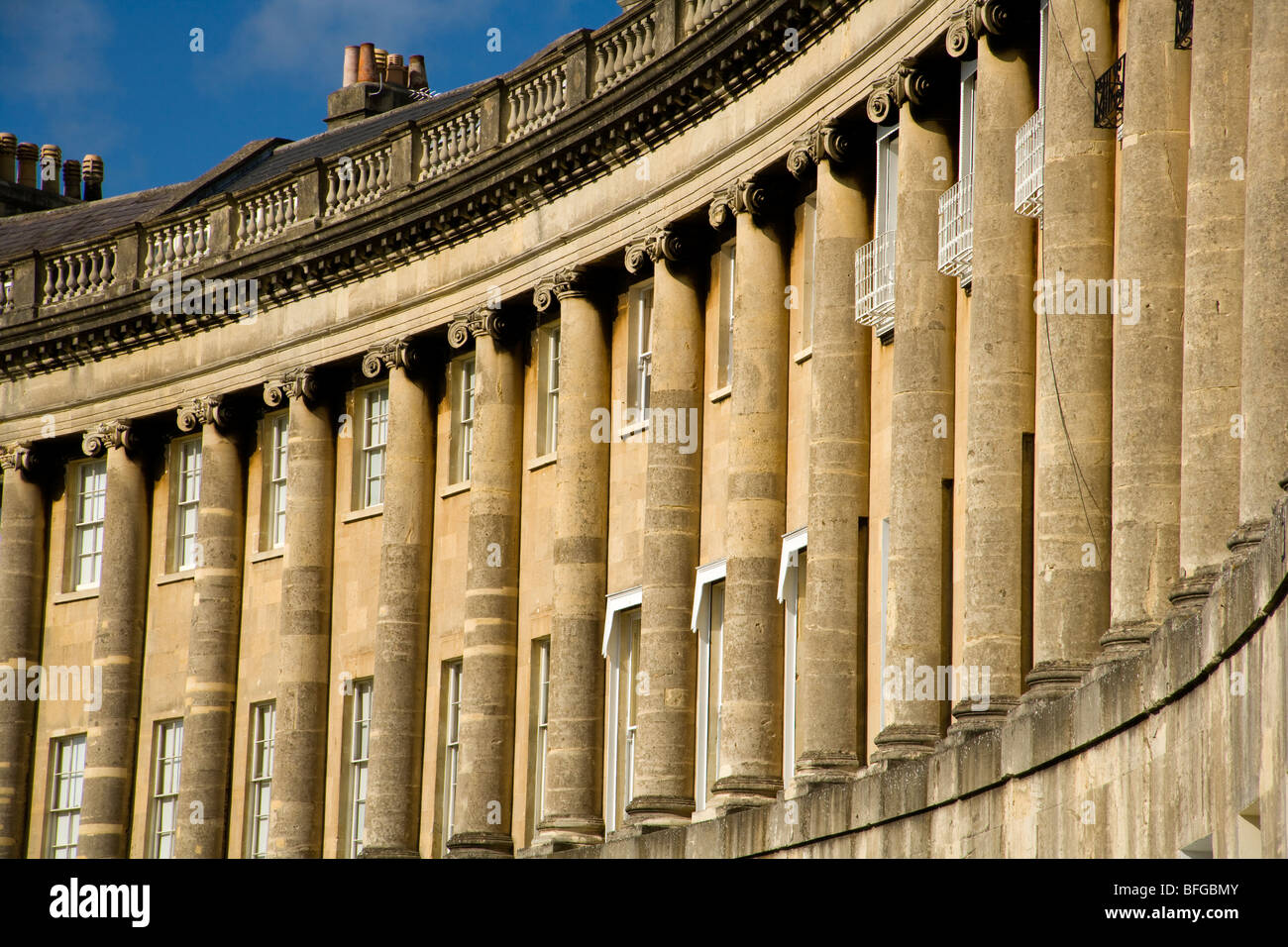 Historic terraced houses in The Royal Crescent, World Heritage City ...