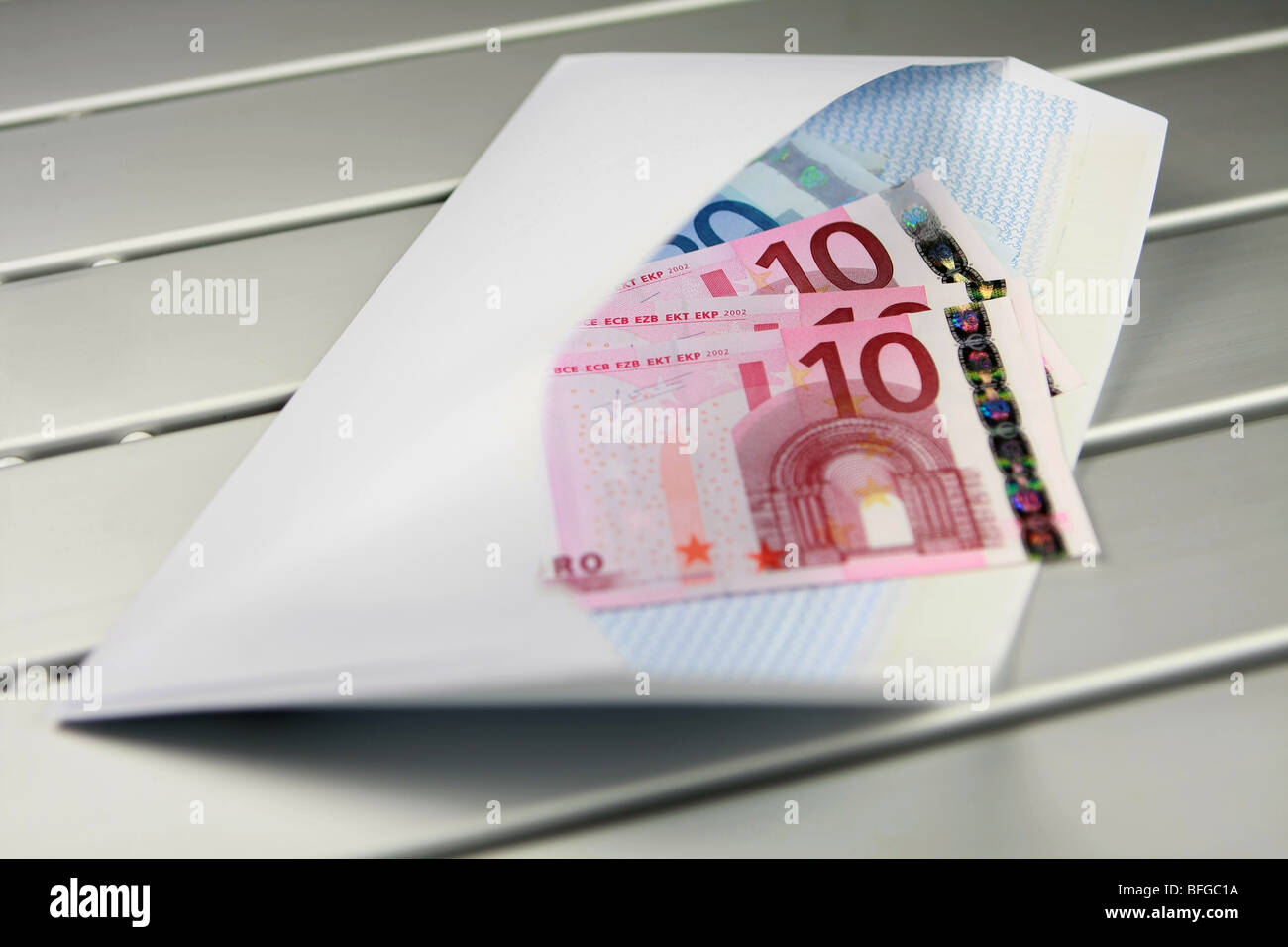 euros in a white envelope Stock Photo - Alamy