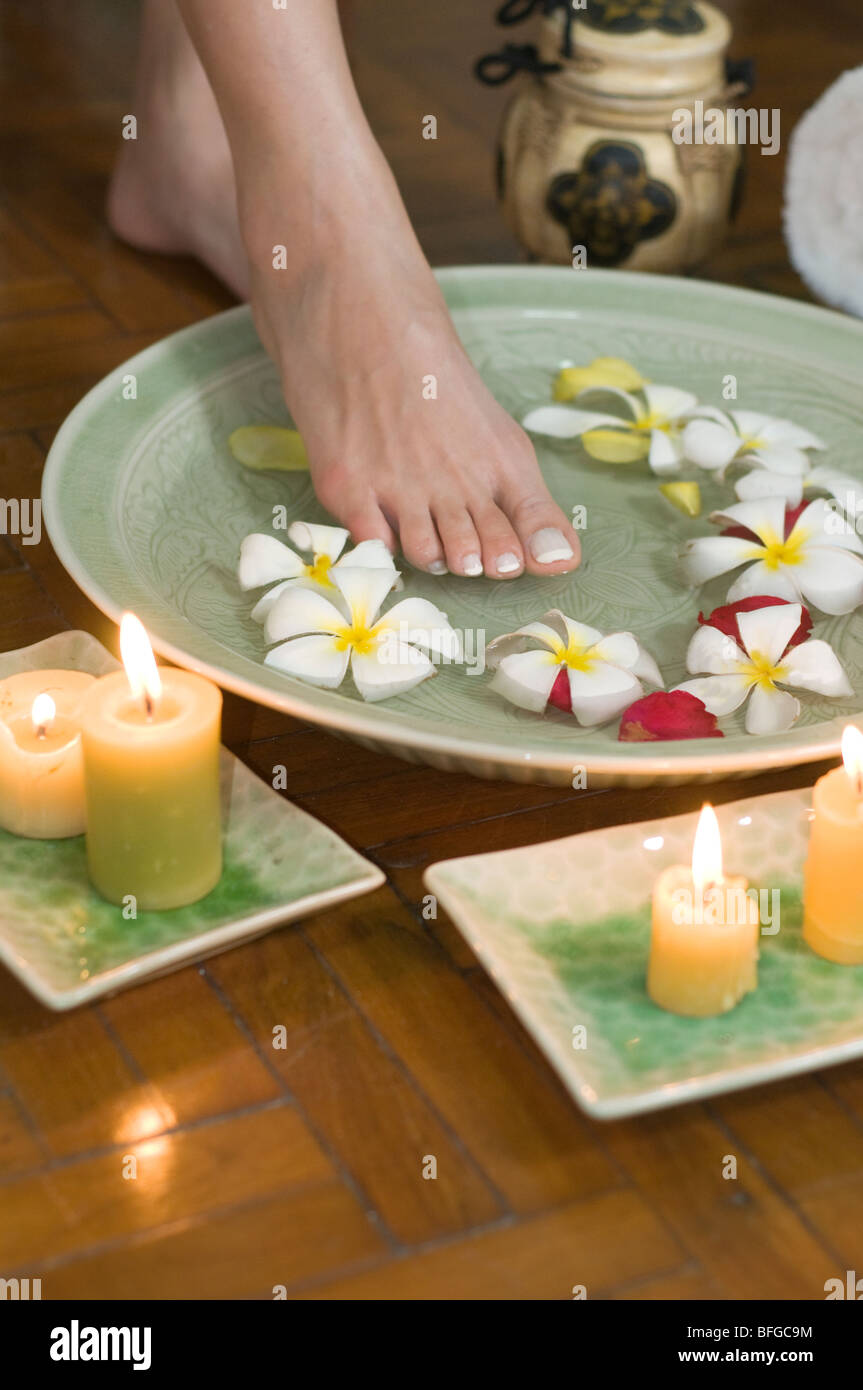 feet relaxing at health spa Stock Photo - Alamy