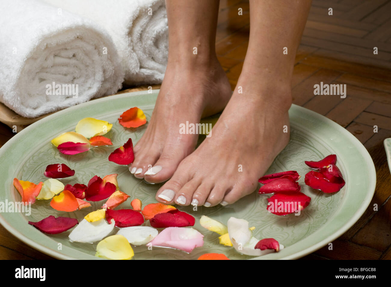 feet relaxing at health spa Stock Photo - Alamy