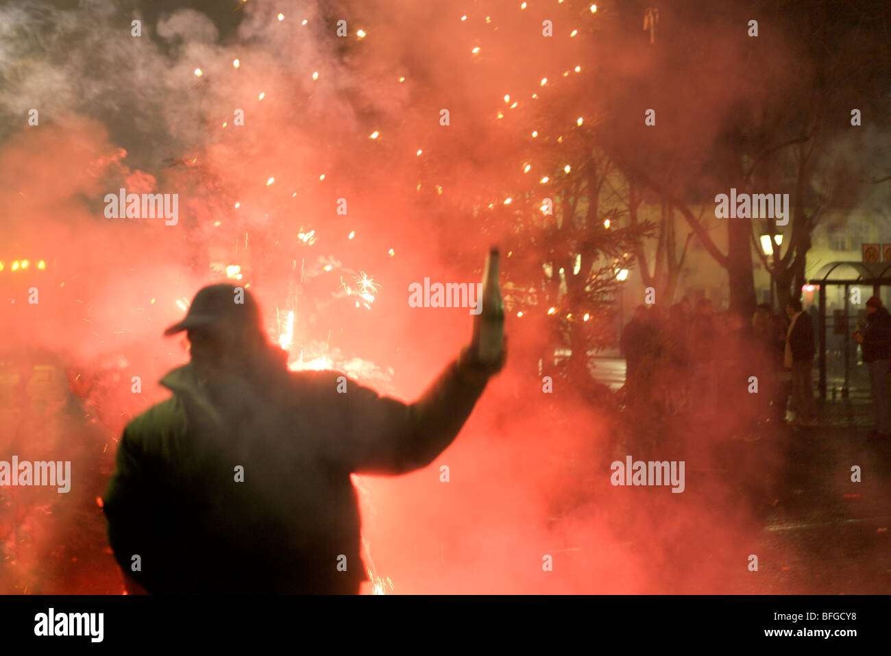 celebration with fireworks Stock Photo - Alamy
