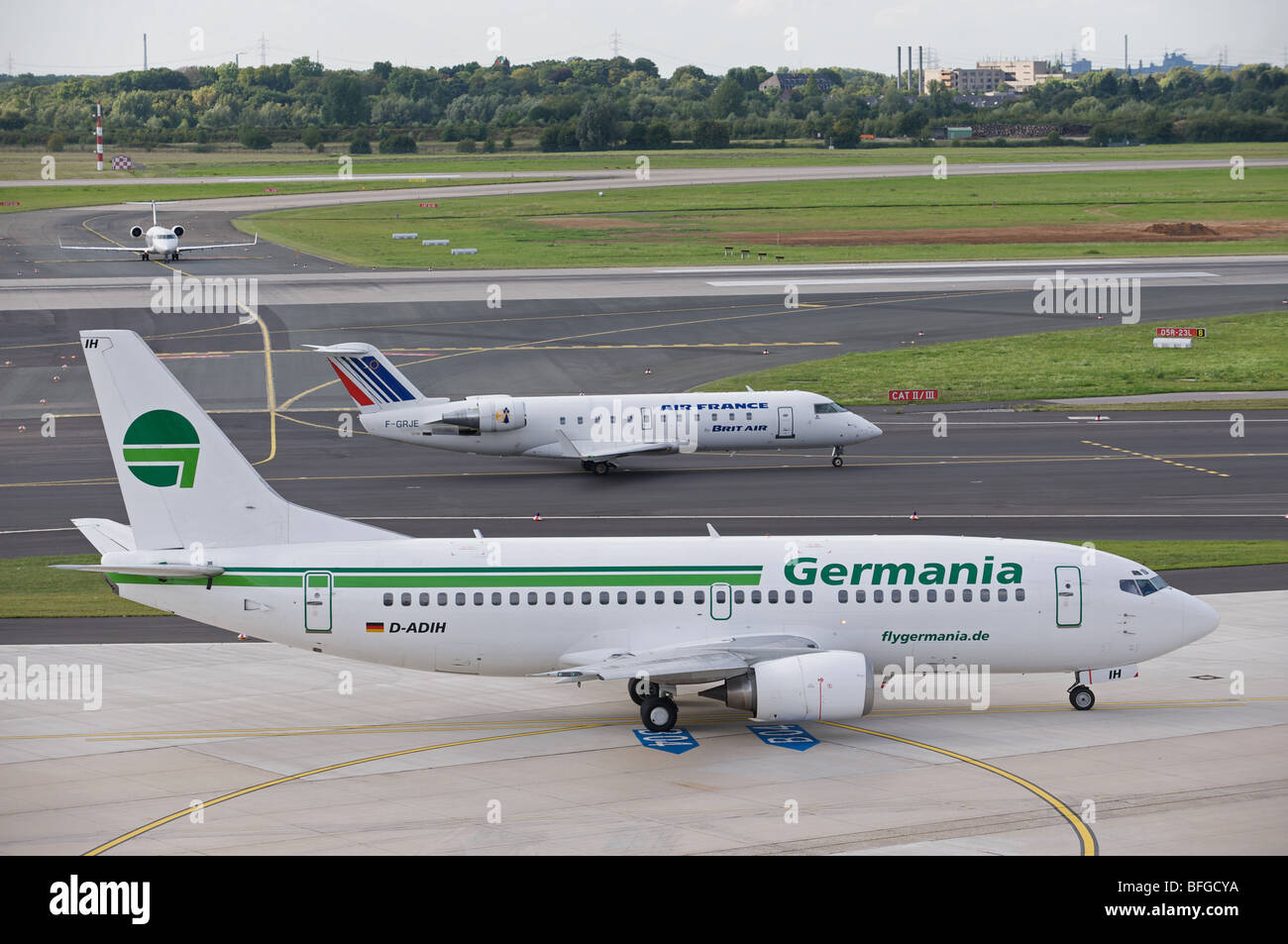 Germania Airlines Boeing 737 airliner, Dusseldorf International Airport ...