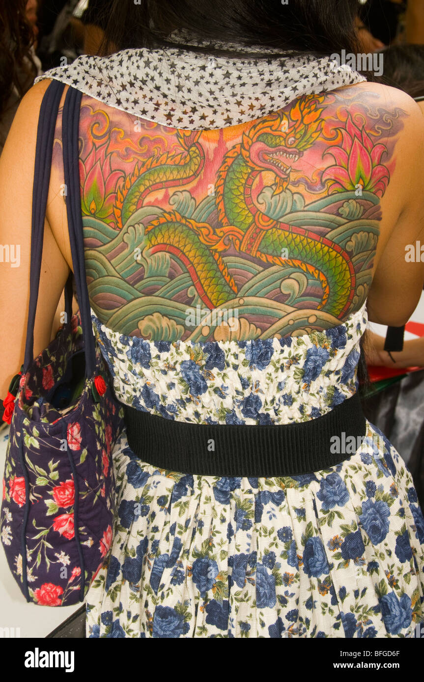 elaborate tattoo design at the Tattoo Festival in Bangkok Thailand ...