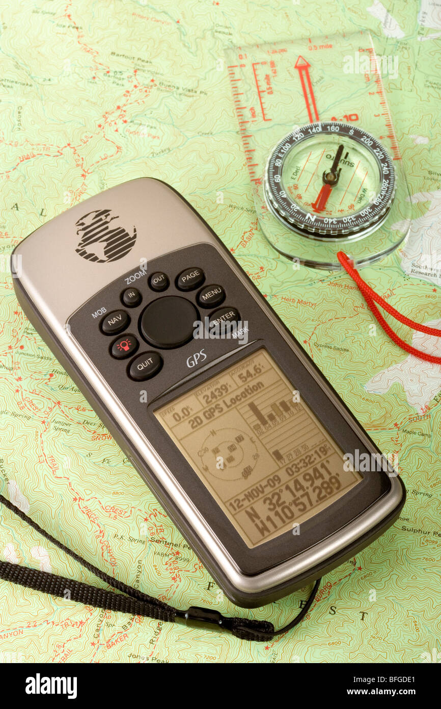 Hand bearing compass map hi-res stock photography and images - Alamy