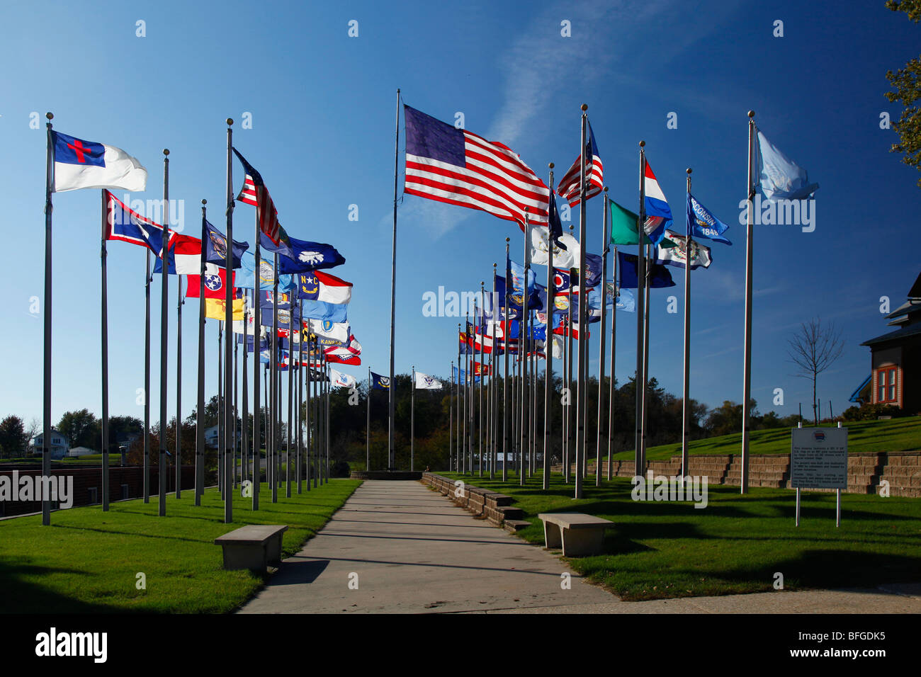 Brooklyn, Iowa "Community of Flags" display museum Stock Photo - Alamy