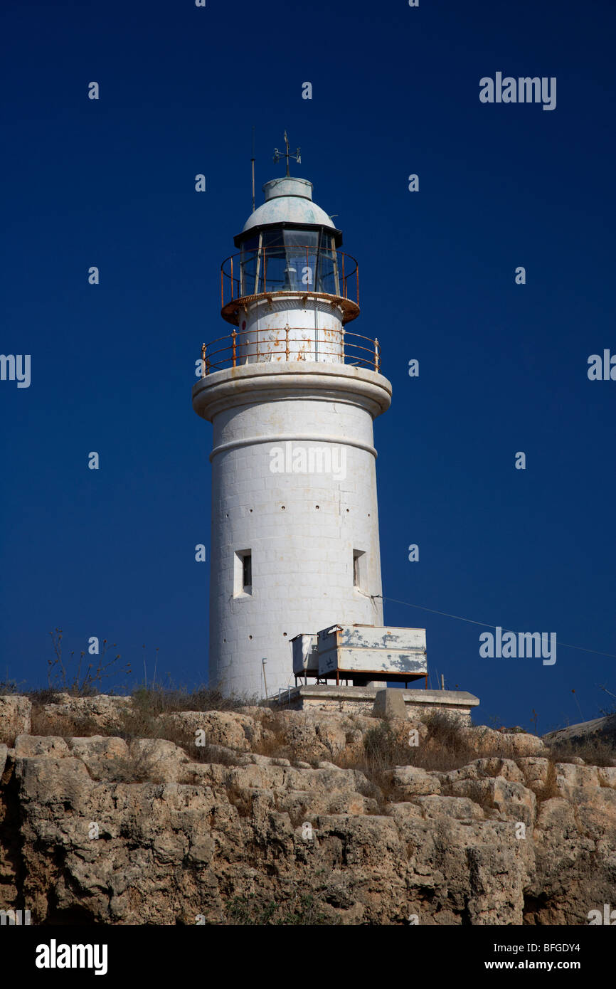 paphos lighthouse republic of cyprus europe Stock Photo - Alamy