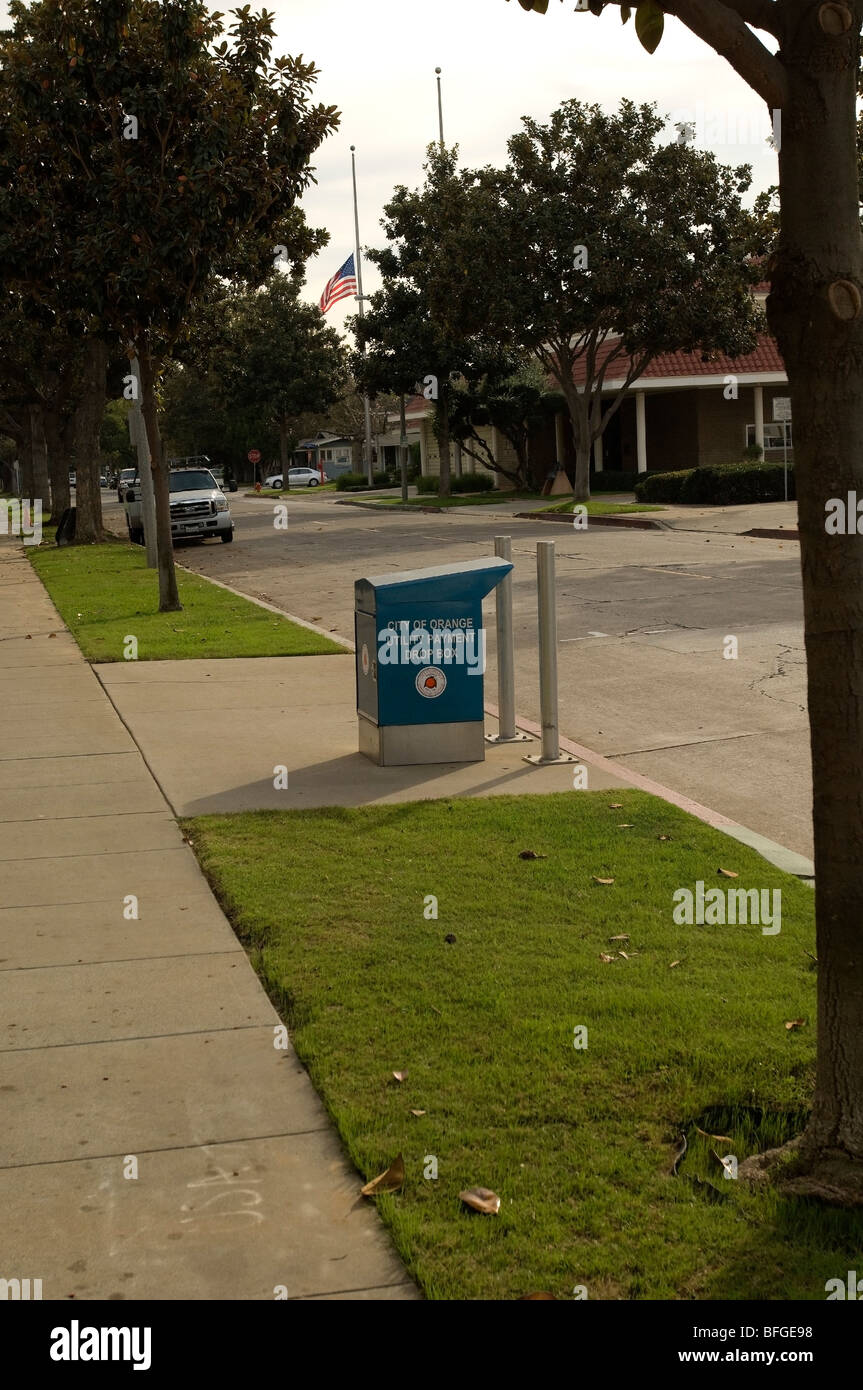 Utility payment drop-box for the City of Orange Stock Photo - Alamy