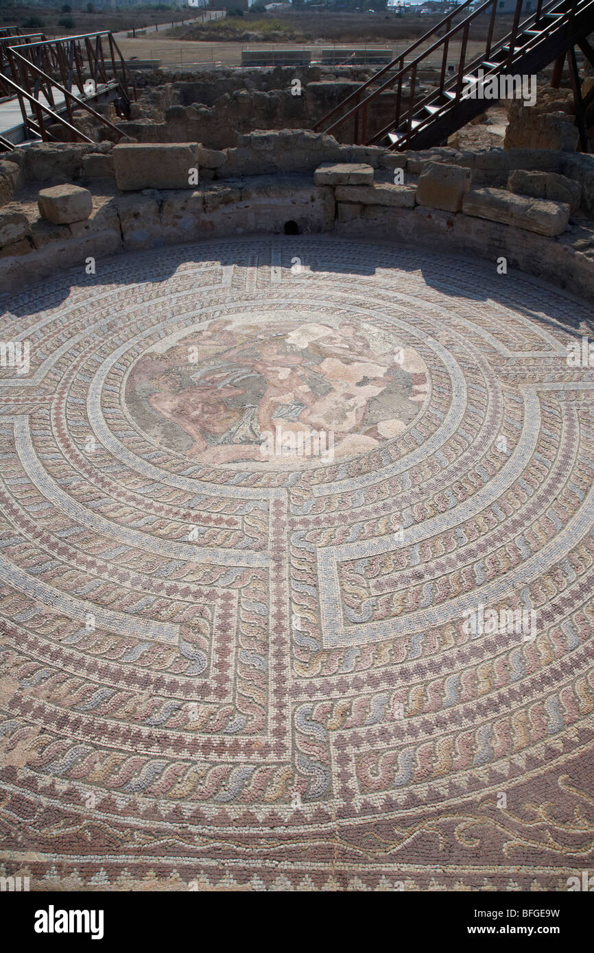 mosaics on the floor of the house of theseus roman villa at paphos ...