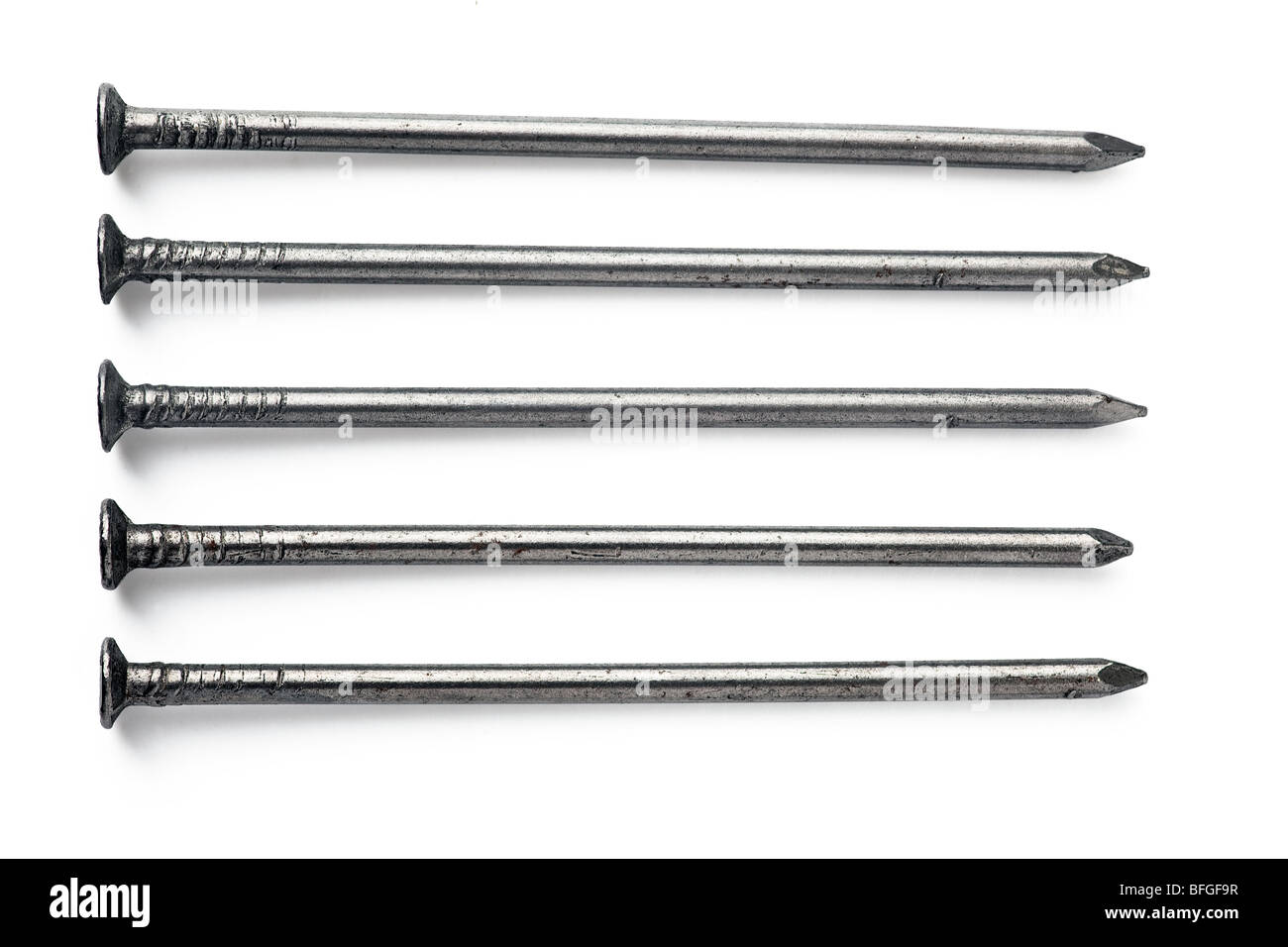a lot of nails isolated on white background Stock Photo - Alamy