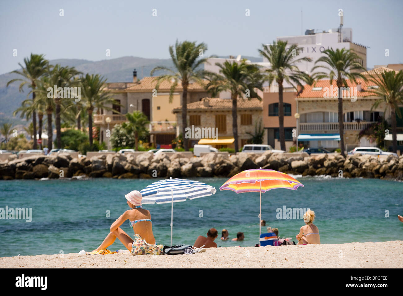 Portixol Beach in Palma de Mallorca, Spain Stock Photo - Alamy