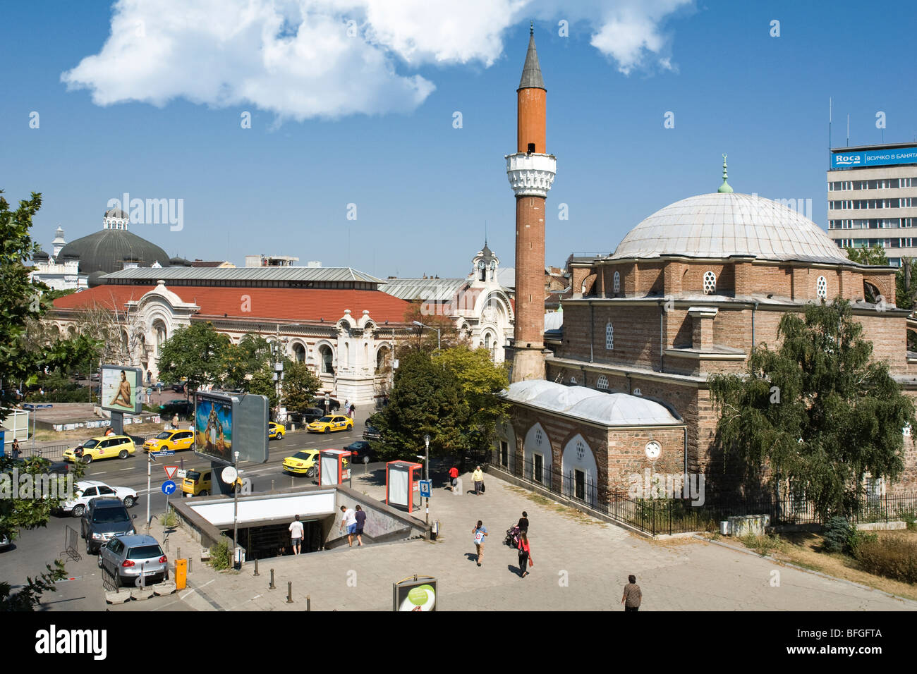 Sofia, architectural landmark in the centre, Banya Bashi Mosque, built 1566 by architect Mimar ...