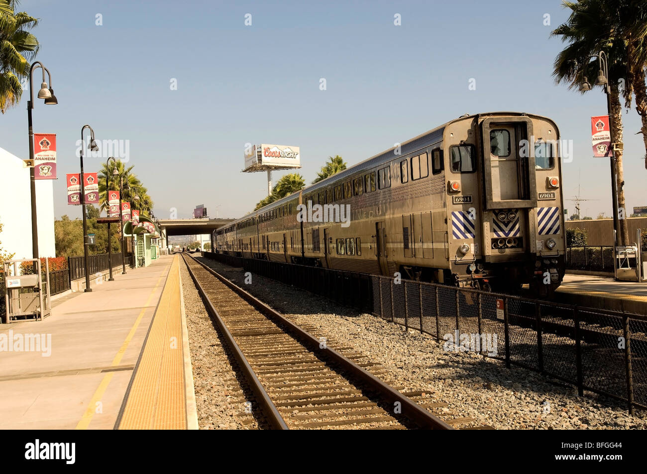 Train Station near Anaheim Baseball Stadium, Anaheim, CA Stock Photo ...