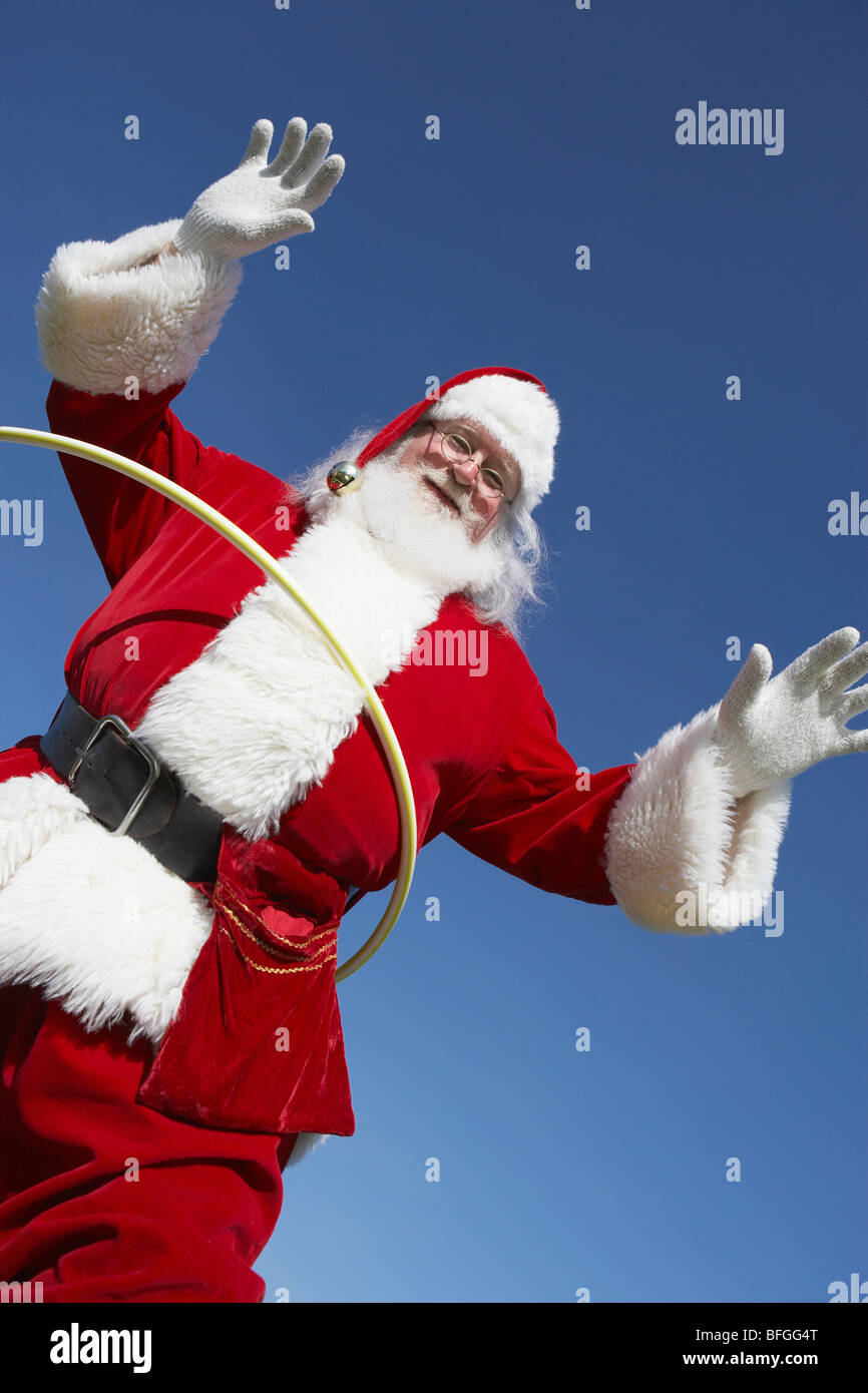 Santa Claus with Hula Hoop Stock Photo - Alamy