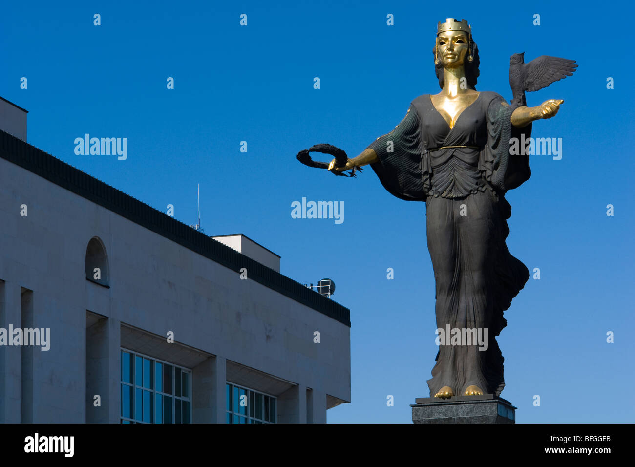 Contemporary architecture, Sofia, the capital of Bulgaria, statue of ...