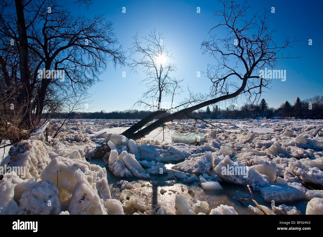 Canada frozen red river hi-res stock photography and images - Alamy