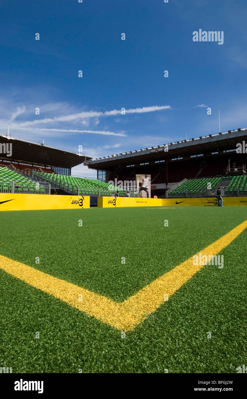 Five a side football match Stock Photo - Alamy