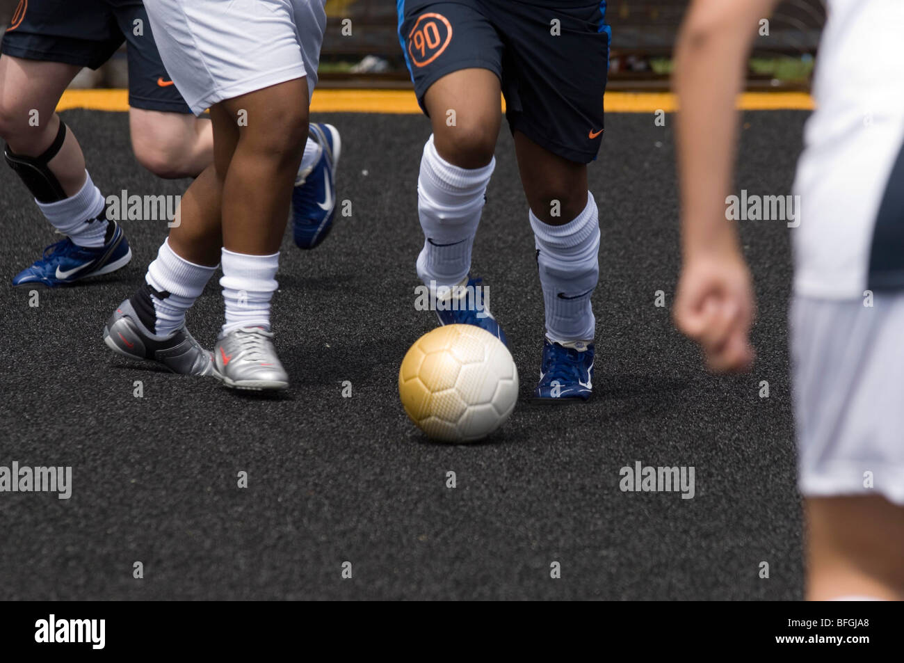 Five a side football match Stock Photo - Alamy