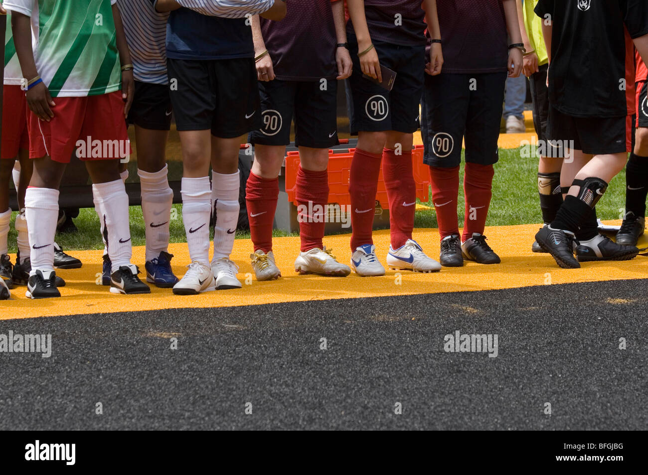 Five a side football match Stock Photo - Alamy