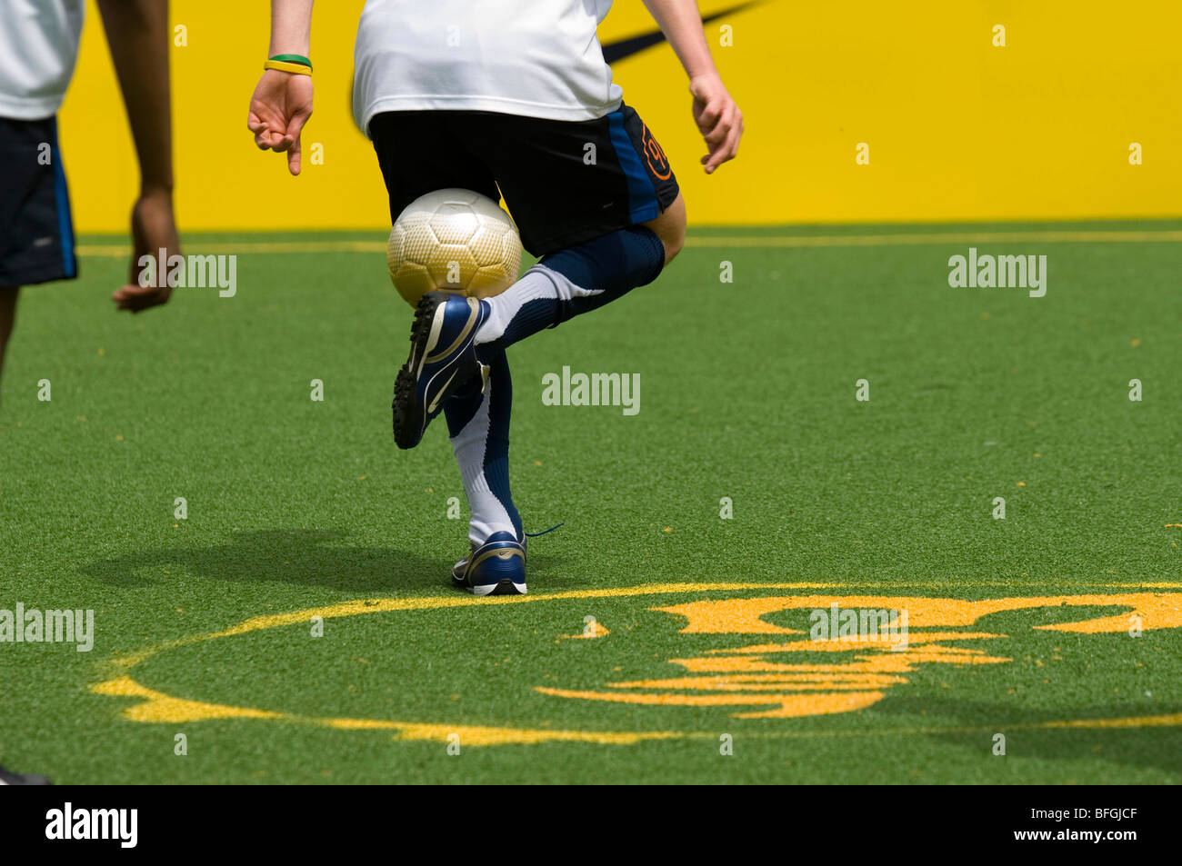 Five a side football match Stock Photo - Alamy