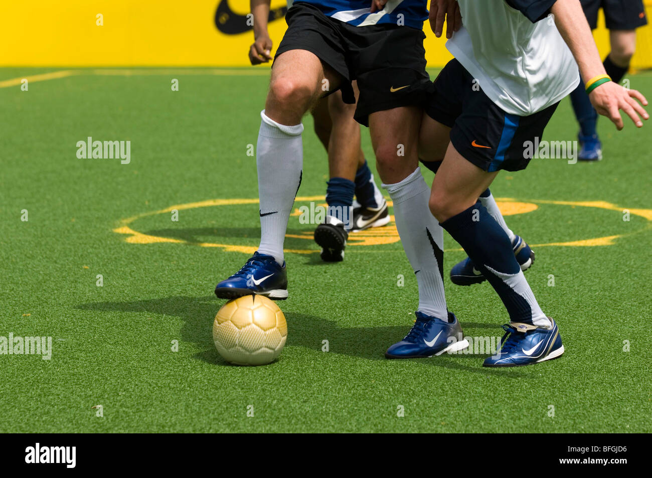 Five a side football match Stock Photo - Alamy