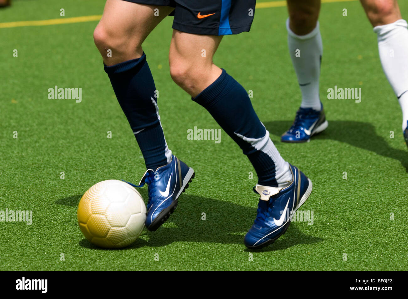 Five a side football match Stock Photo - Alamy
