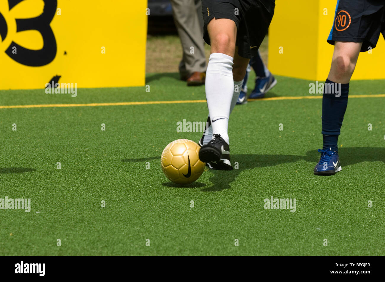 Five a side football match Stock Photo - Alamy