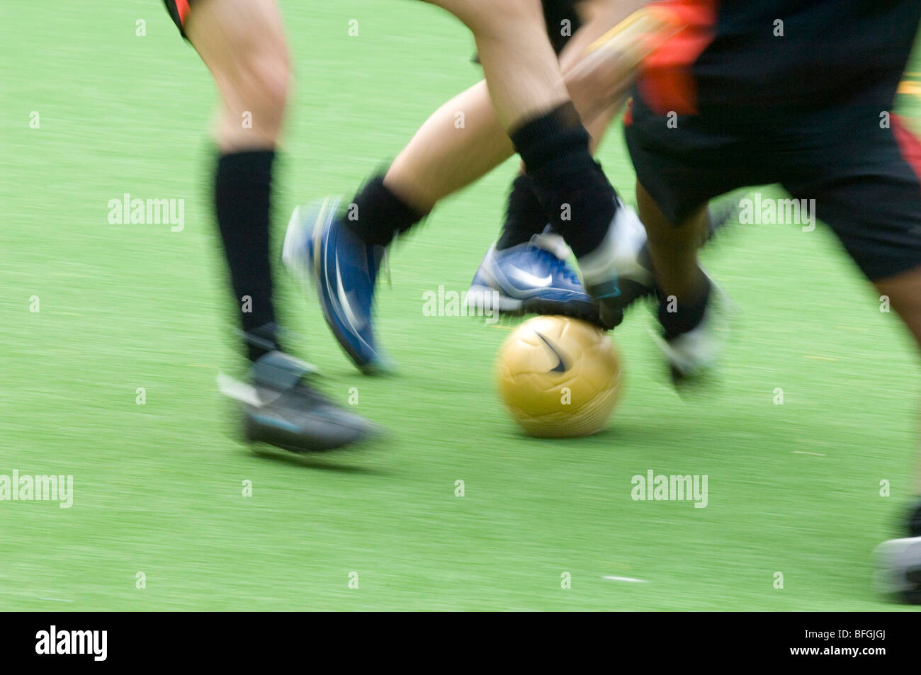 Five a side football match Stock Photo - Alamy