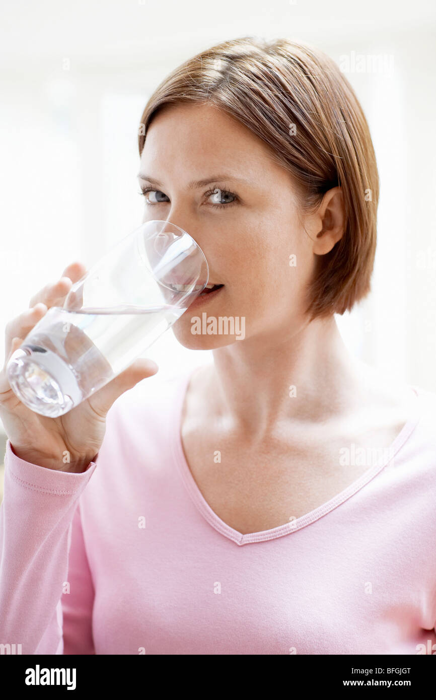 Woman Drinking Water Stock Photo - Alamy