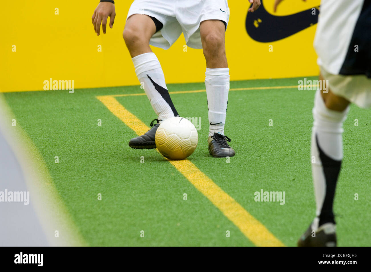 Five a side football match Stock Photo - Alamy