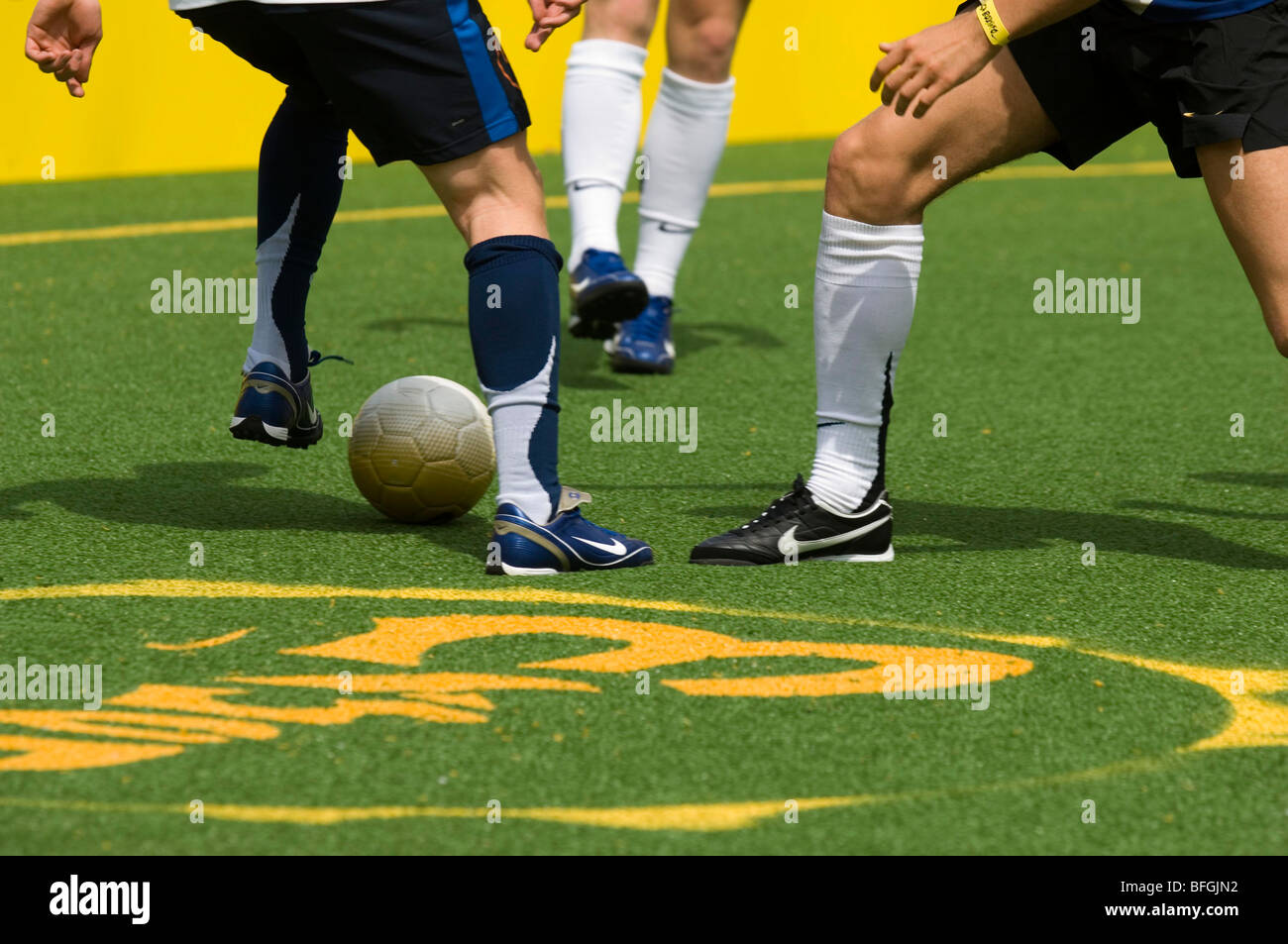 Five a side football match Stock Photo - Alamy