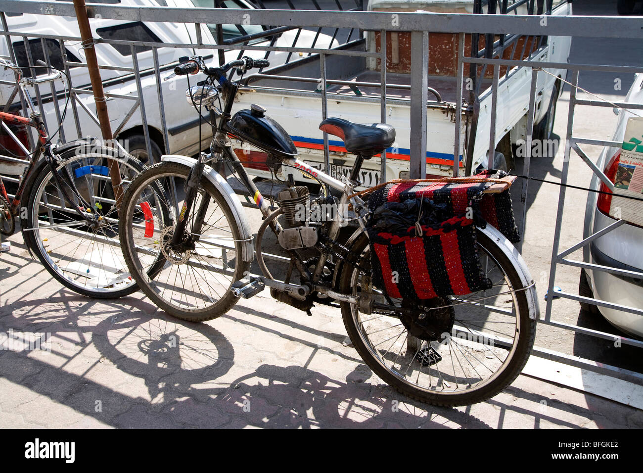 Bicycle equipped with engine in Damascus, Syria, Middle East Stock ...