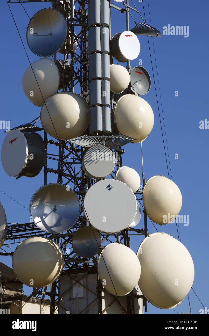 Communication aerials at the Blockhaus, Abruzzo, Italy Stock Photo - Alamy