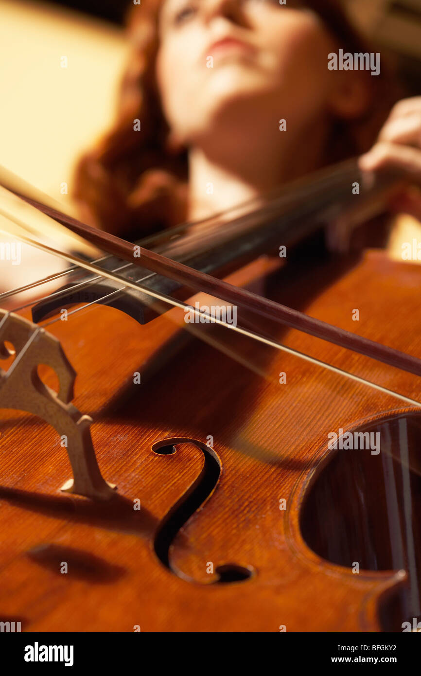 Woman Playing Double Bass, view from below, close-up Stock Photo - Alamy