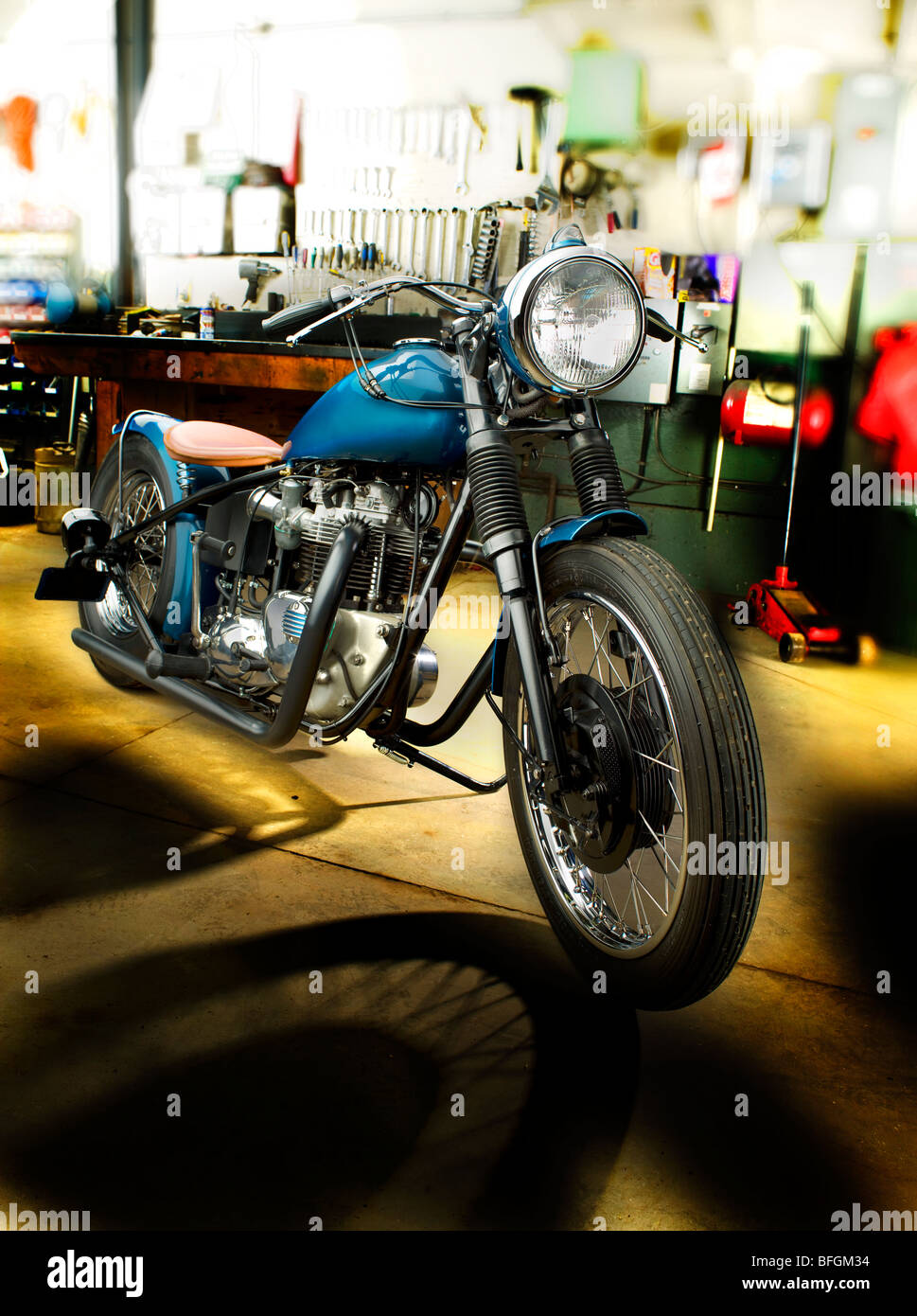 Custom built motorcycle Stock Photo - Alamy