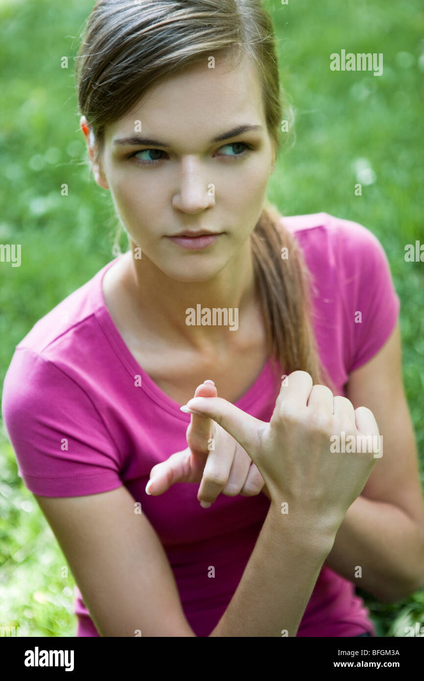 Hand Count Woman High Resolution Stock Photography and Images - Alamy