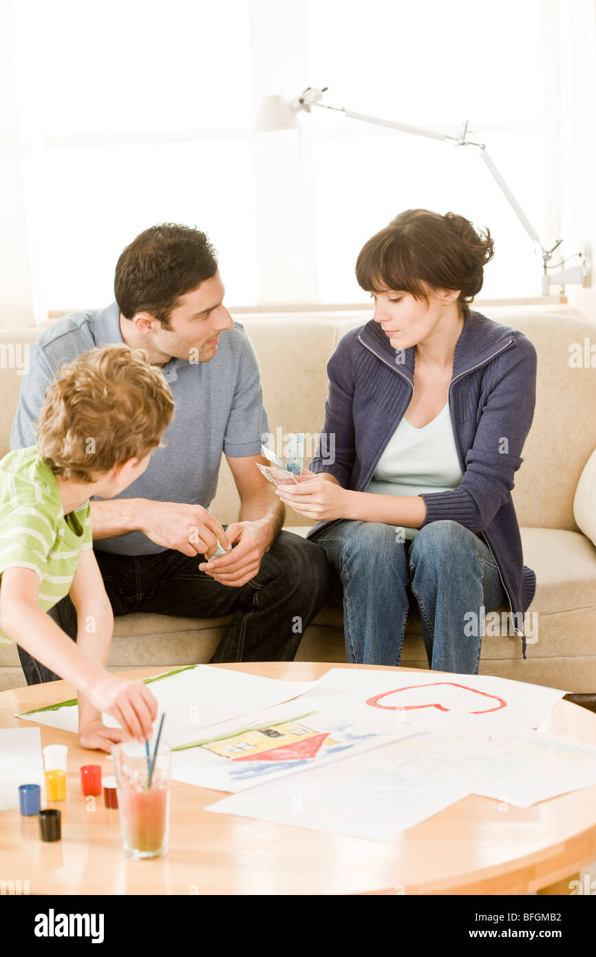 parents talking about money Stock Photo - Alamy