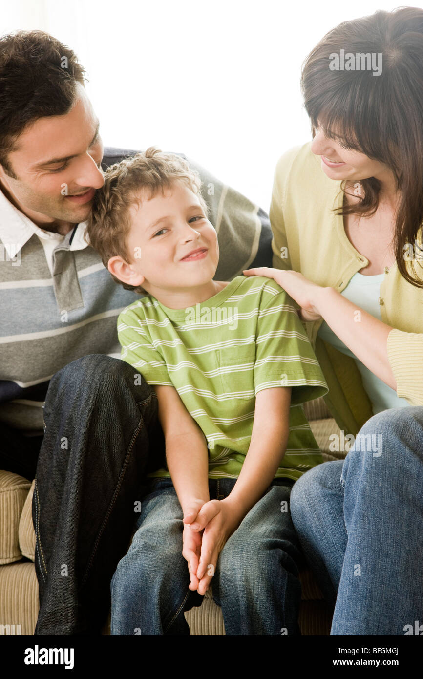 parents talking with son Stock Photo - Alamy