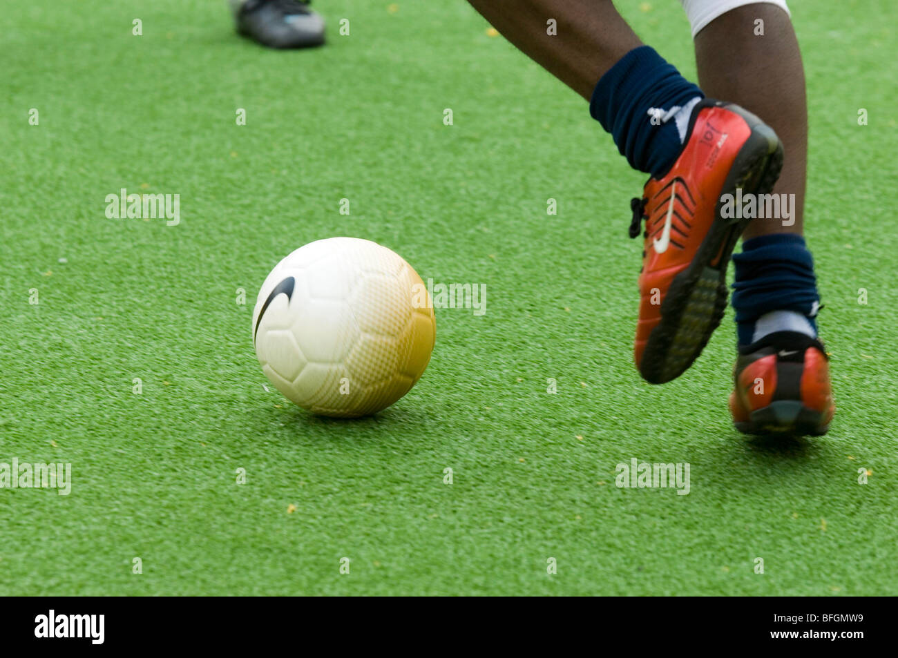 Five a side football match Stock Photo - Alamy