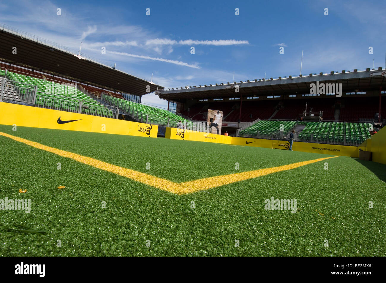 Five a side football match Stock Photo - Alamy