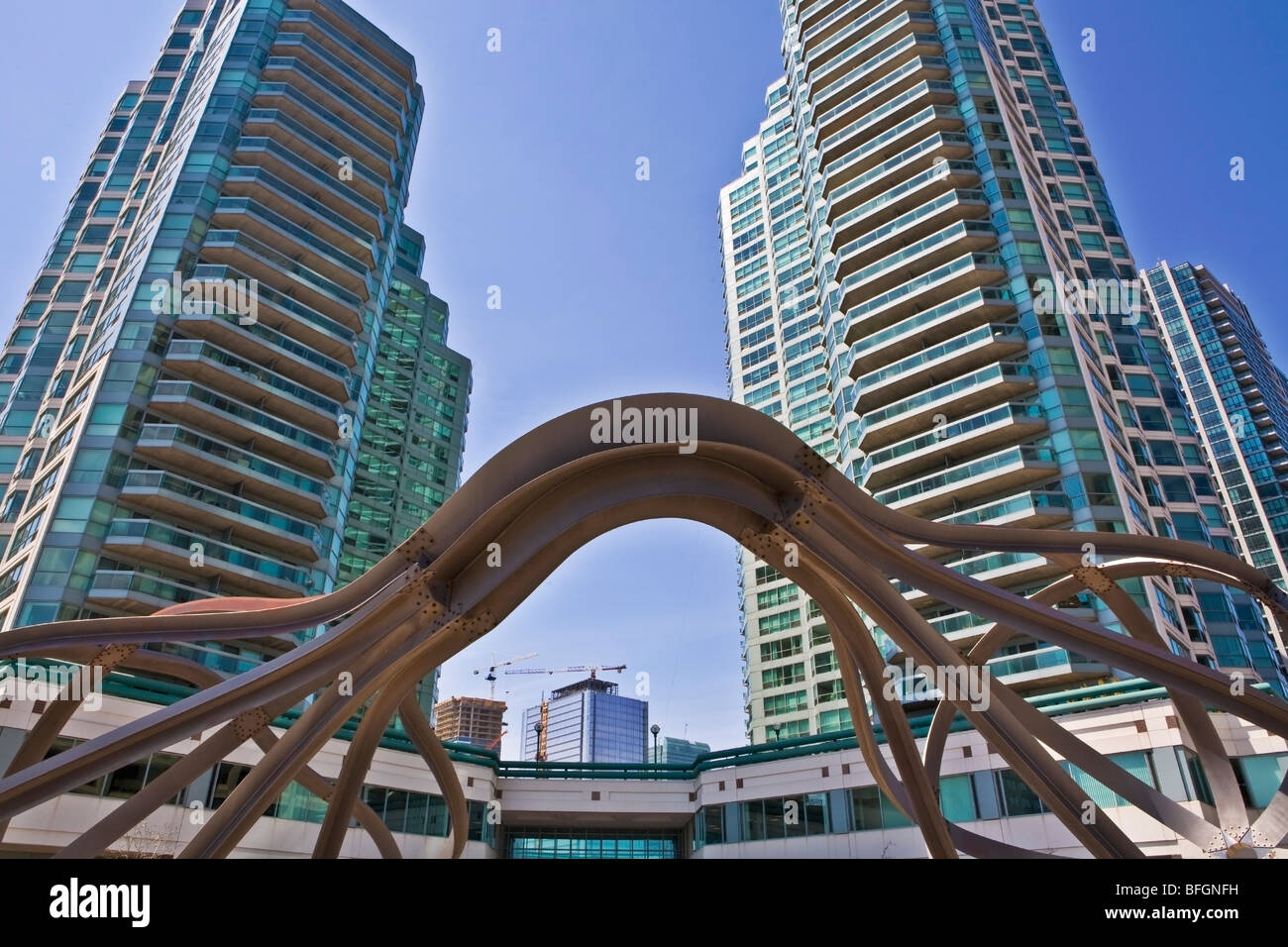 Harbourfront buildings and statue, Toronto, Ontario, Canada Stock Photo ...