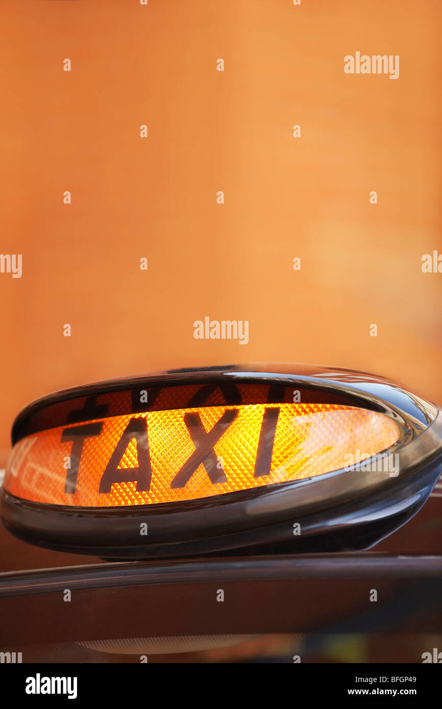 London taxi sign, close up Stock Photo - Alamy