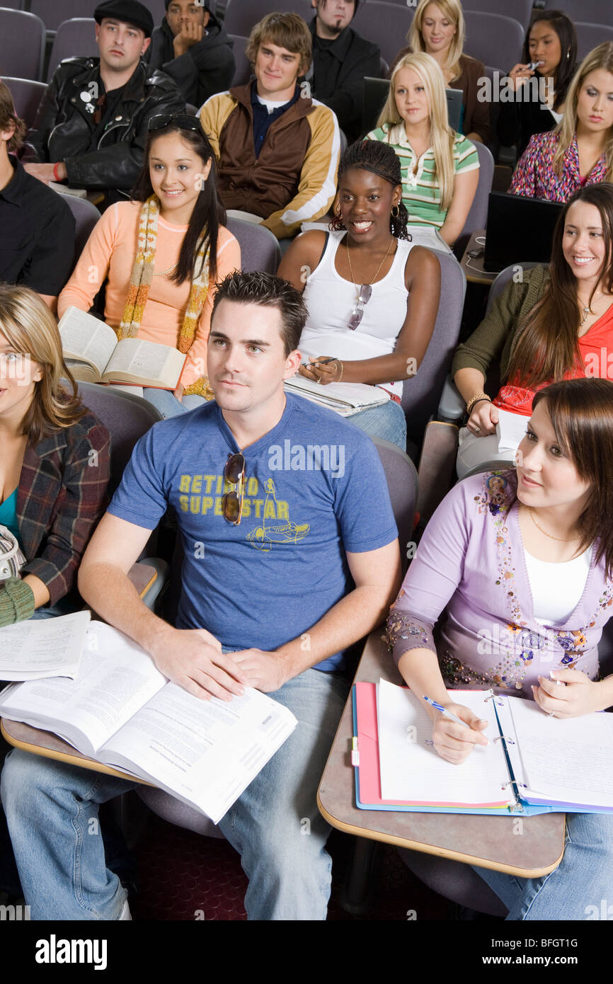 Group of University students in lecture hall Stock Photo - Alamy