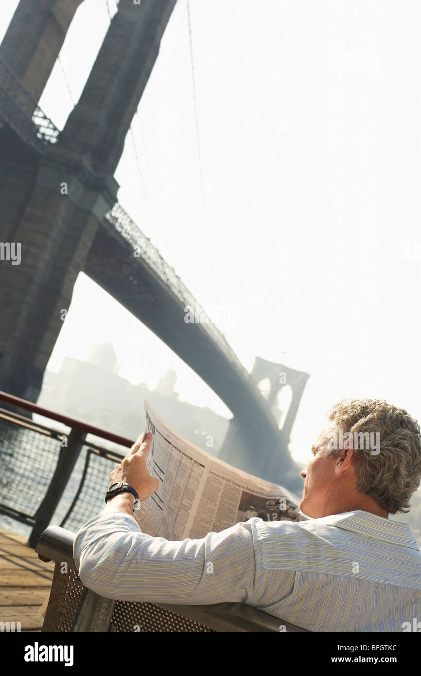 Man Reading Newspaper Stock Photo - Alamy