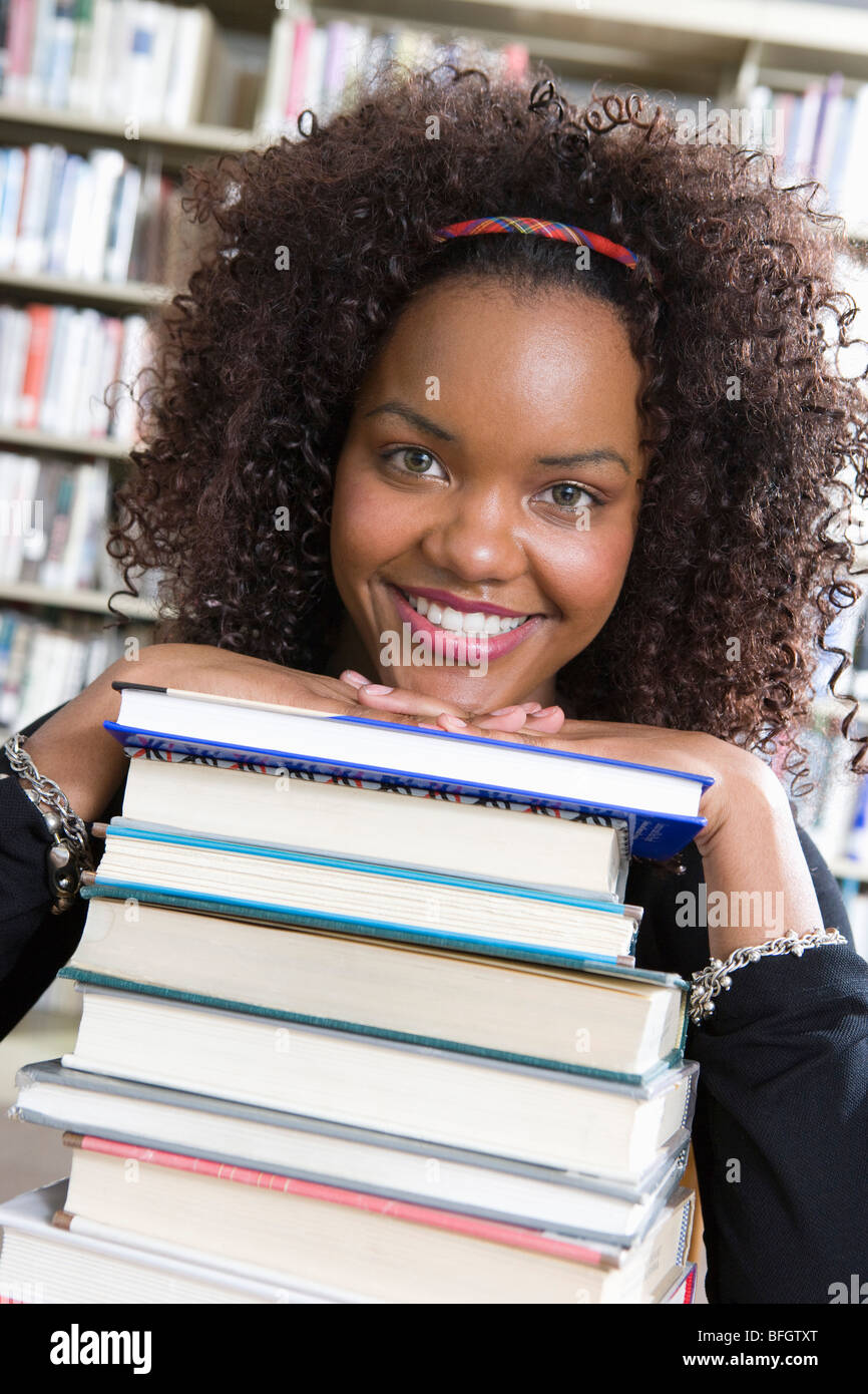 Female University student in library, portrait Stock Photo - Alamy