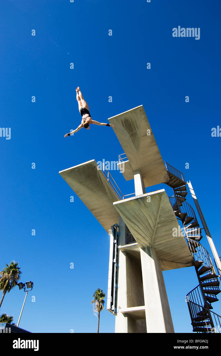 Swimmer diving board hi-res stock photography and images - Alamy