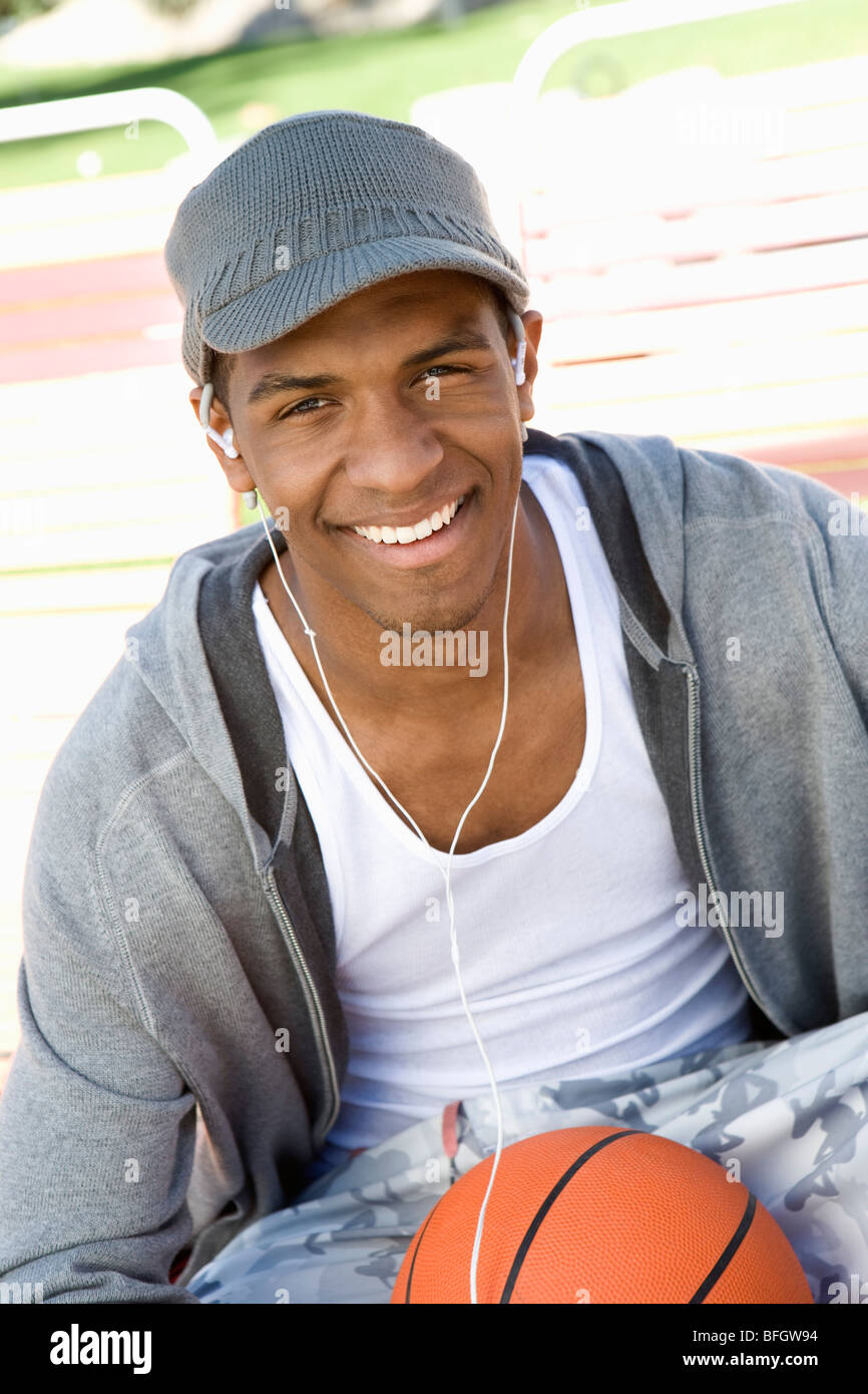 Young Man with Basketball, Portrait Stock Photo - Alamy